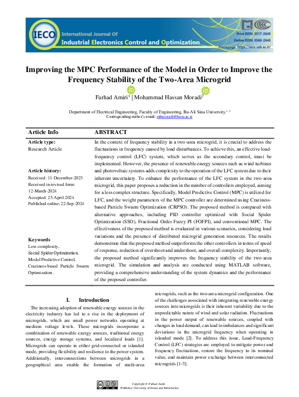 (PDF) Improving the MPC Performance of the Model in Order to Improve the Frequency Stability of ...