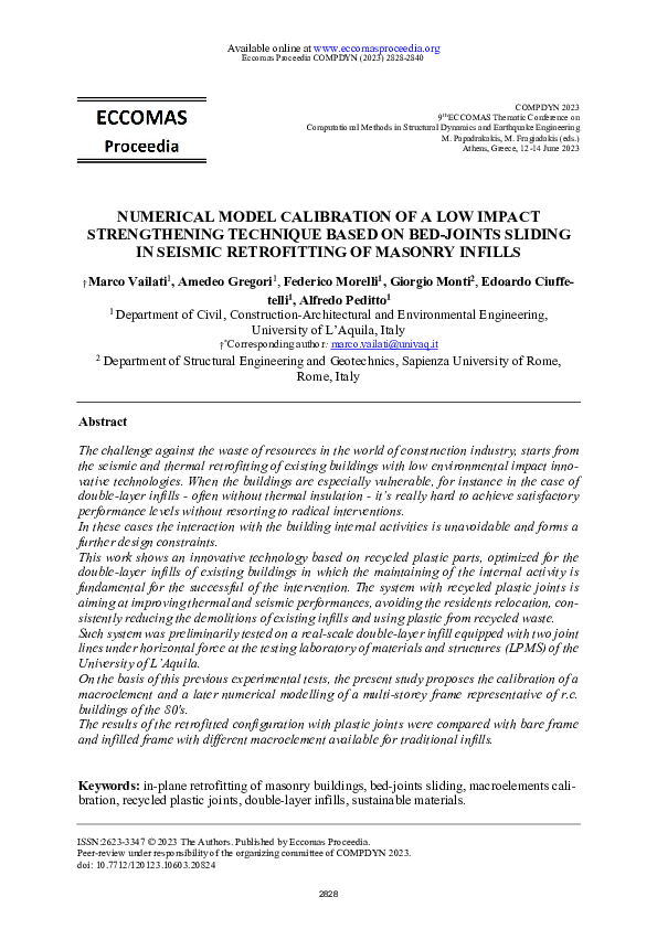 (PDF) Numerical Model Calibration of a Low Impact Strengthening Technique Based on Bed-Joints ...