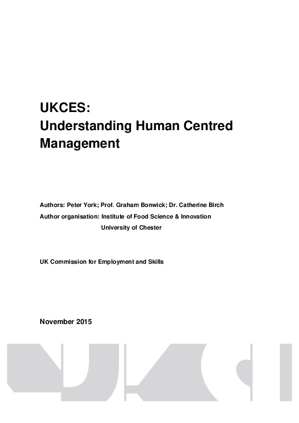 (PDF) UKCES: Understanding Human Centred Management