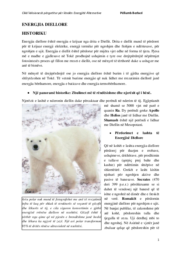 (PDF) ENERGJIA DIELLORE Historiku