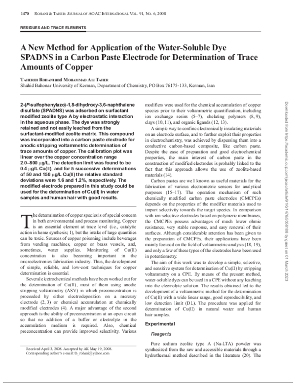 (PDF) A New Method for Application of the Water-Soluble Dye SPADNS in a ...