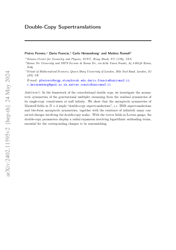 (PDF) Double-Copy Supertranslations