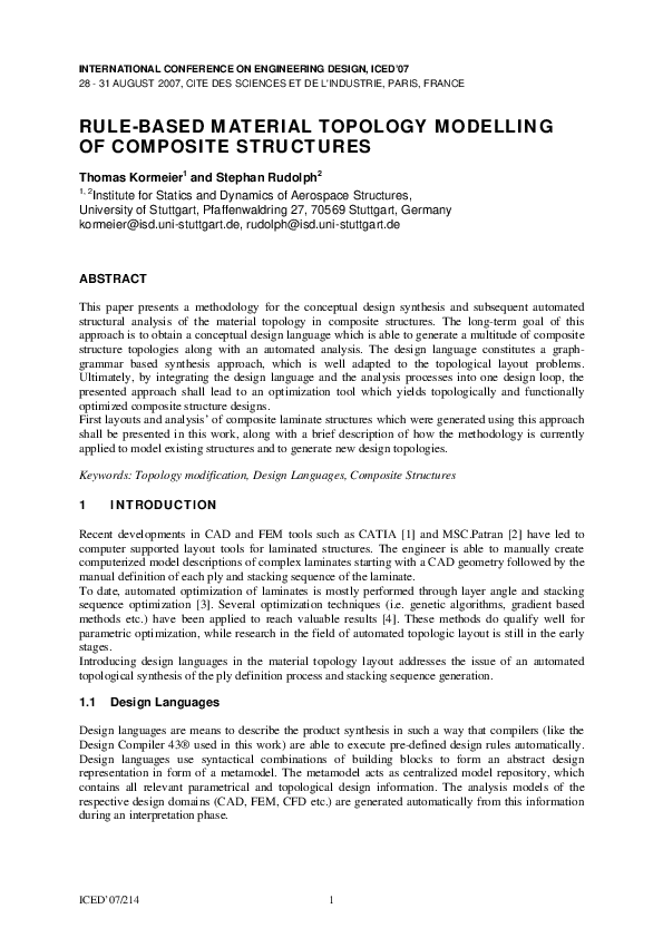 (PDF) Rule Based Material Topology Modelling of Composite Structures