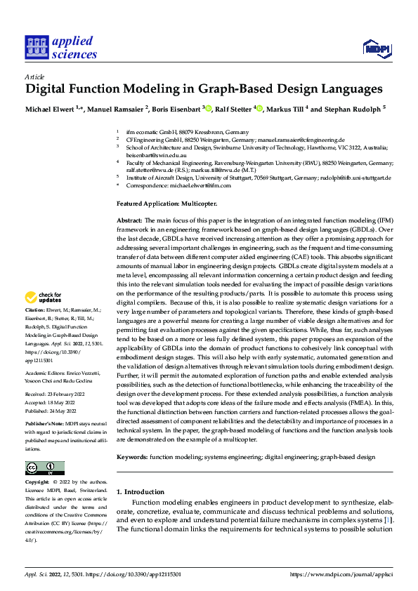 (PDF) Digital Function Modeling in Graph-Based Design Languages | Stephan Rudolph - Academia.edu