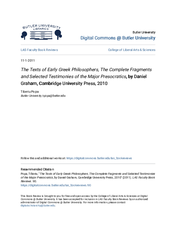 (PDF) \u3cb\u3e\u3cem\u3eThe Texts of Early Greek Philosophers, The ...