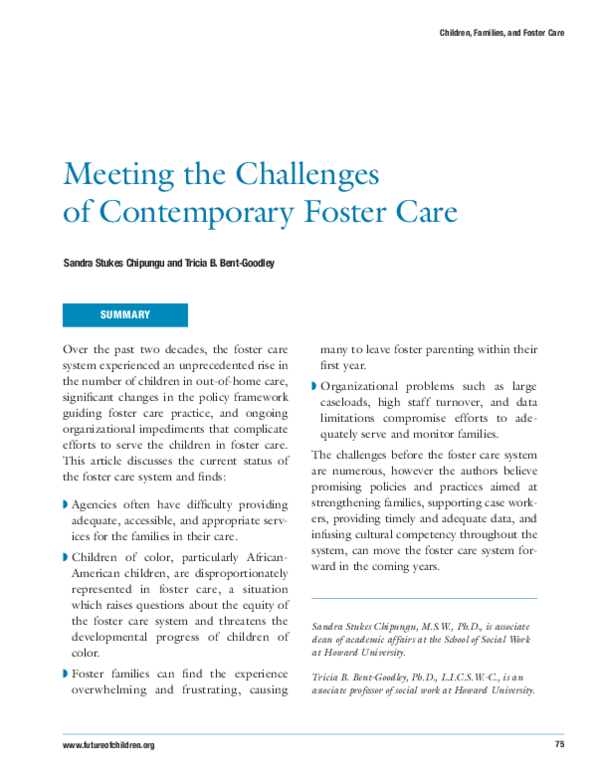 (PDF) Meeting the Challenges of Contemporary Foster Care