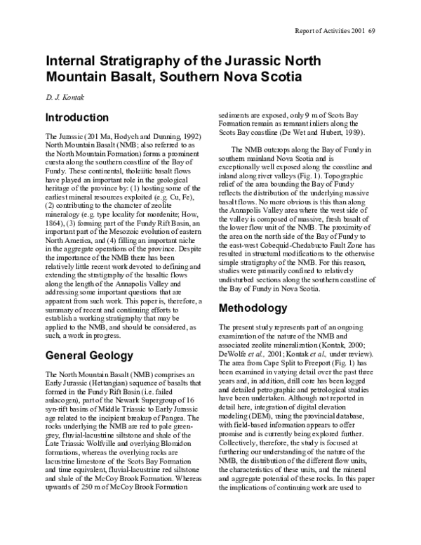 (PDF) Internal Stratigraphy of the Jurassic North Mountain Basalt ...