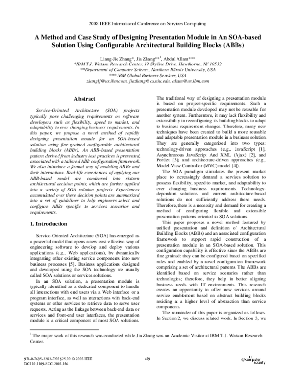 (PDF) A Method and Case Study of Designing Presentation Module in an SOA-based Solution Using ...