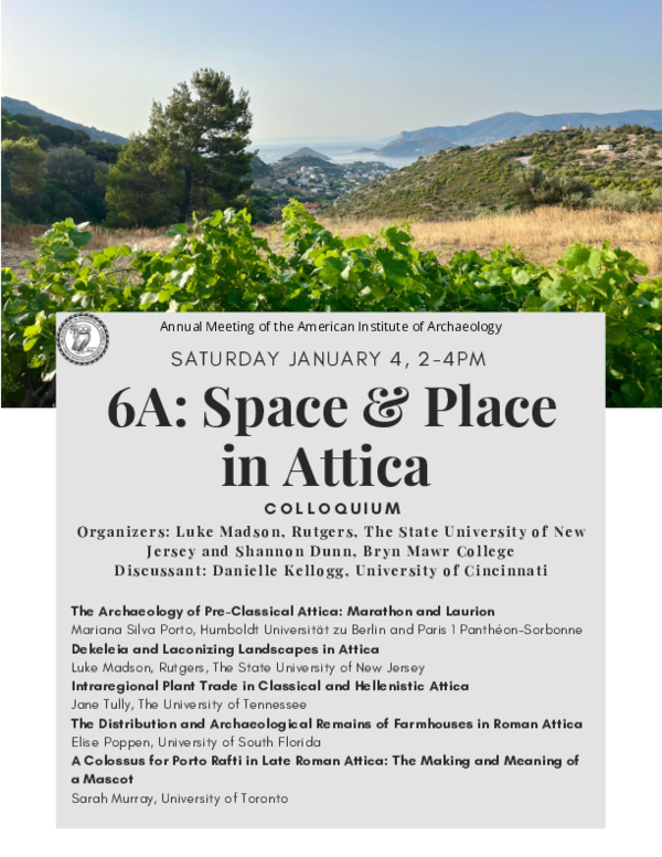(PDF) Flyer for AIA 2025 Colloquium Panel: Space & Place in Attica ...