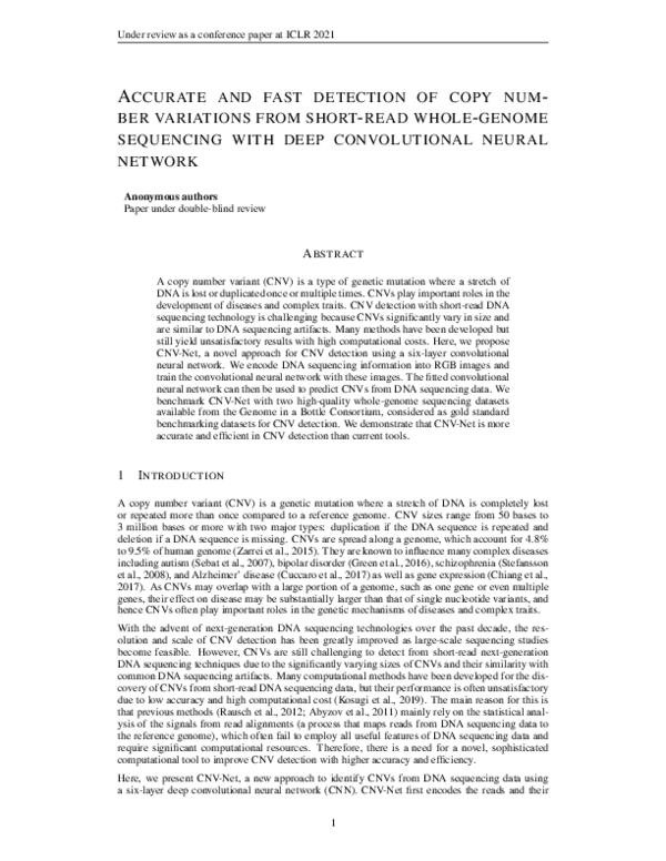 (PDF) Accurate and fast detection of copy number variations from short ...