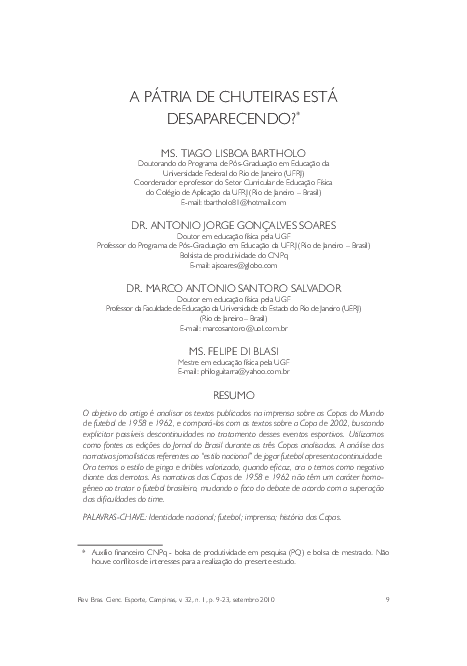 (PDF) The Brazilian soccer style is disappearing