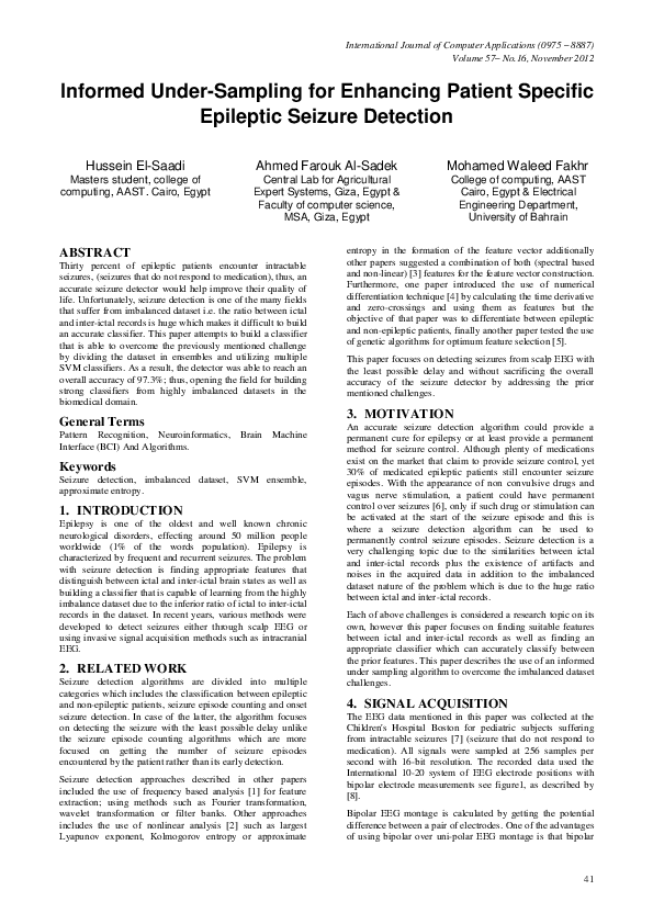(PDF) Informed Under-Sampling for Enhancing Patient Specific Epileptic ...