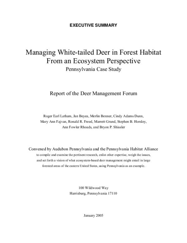 (PDF) Managing White-tailed Deer in Forest Habitat From an Ecosystem ...