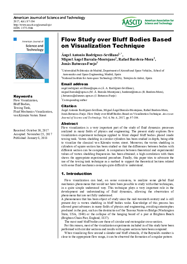 (PDF) Flow study over bluff bodies based on visualization technique