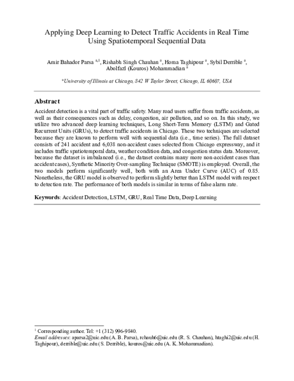 (PDF) Applying Deep Learning to Detect Traffic Accidents in Real Time ...