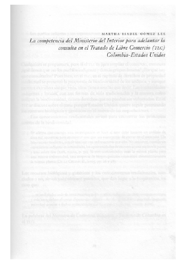 (PDF) La competencia del Ministerio de Interior para adelantar la consulta en el Tratado de ...