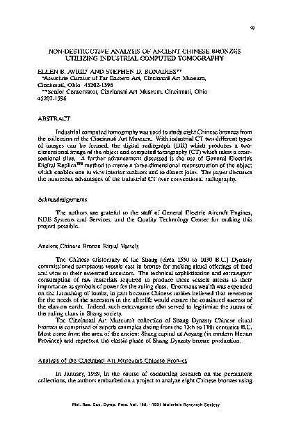 (PDF) Non-Destructive Analysis of Ancient Chinese Bronzes Utilizing ...