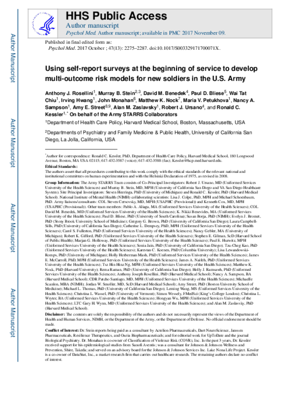 (PDF) Using self-report surveys at the beginning of service to develop ...