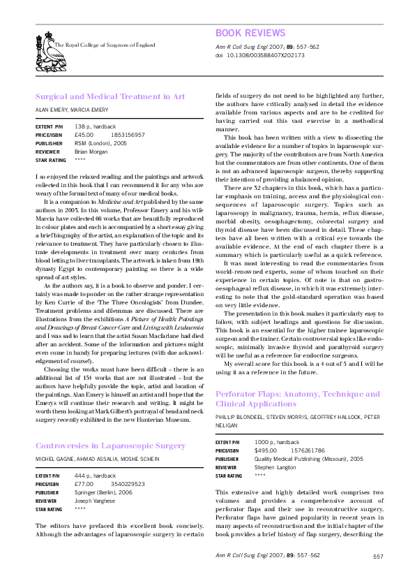 (PDF) Perforator Flaps: Anatomy, Technique, and Clinical Applications