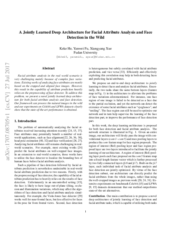 (PDF) A Jointly Learned Deep Architecture for Facial Attribute Analysis and Face Detection in ...