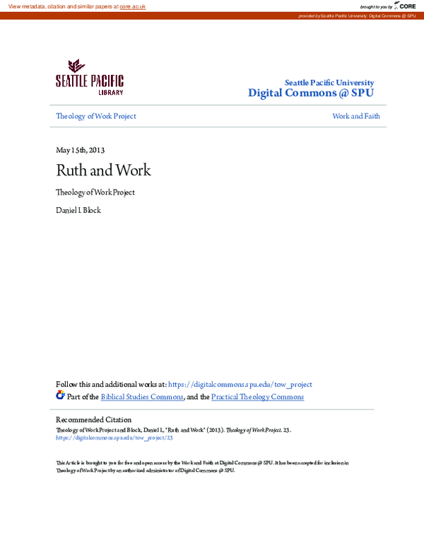 (PDF) Ruth and Work