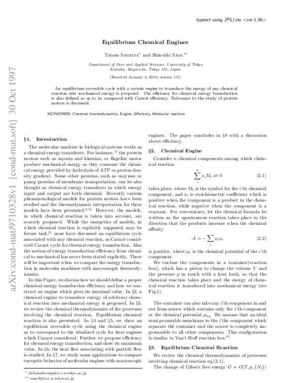 (PDF) Equilibrium Chemical Engines