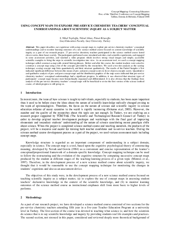 (PDF) Using Concept Maps to Explore Pre-Service Chemistry Teachers ’ Conceptual Understandings ...