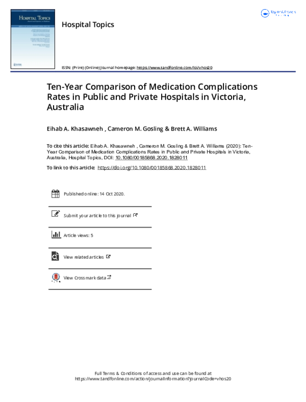 (PDF) Ten-Year Comparison of Medication Complications Rates in Public ...