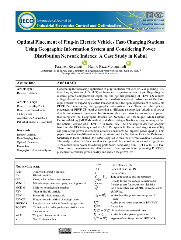 (PDF) Optimal Placement of Plug-in Electric Vehicles Fast-Charging Stations Using Geographic ...