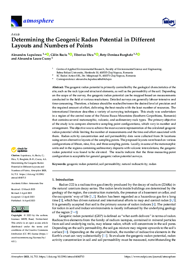 (PDF) Determining the Geogenic Radon Potential in Different Layouts and ...