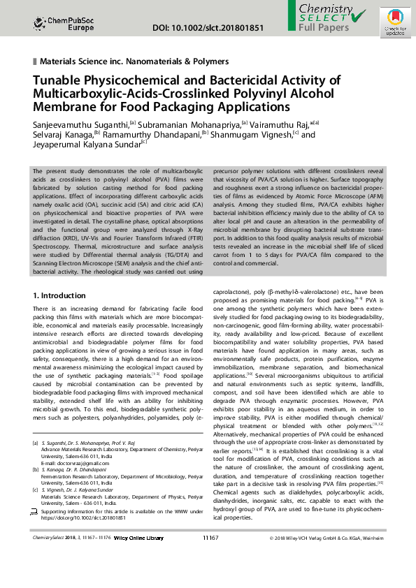 (PDF) Tunable Physicochemical and Bactericidal Activity of ...