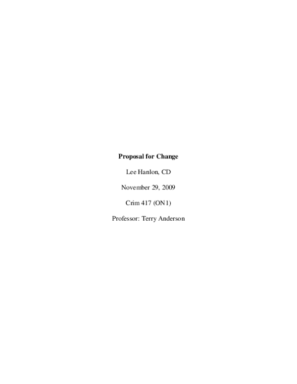 (PDF) Proposal for Change