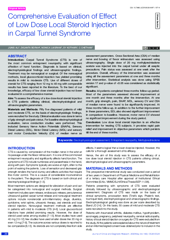 (PDF) Comprehensive Evaluation of Effect of Low Dose Local Steroid ...