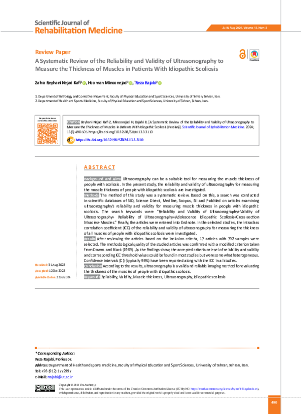 (PDF) A Systematic Review of the Reliability and Validity of Ultrasonography to Measure the ...