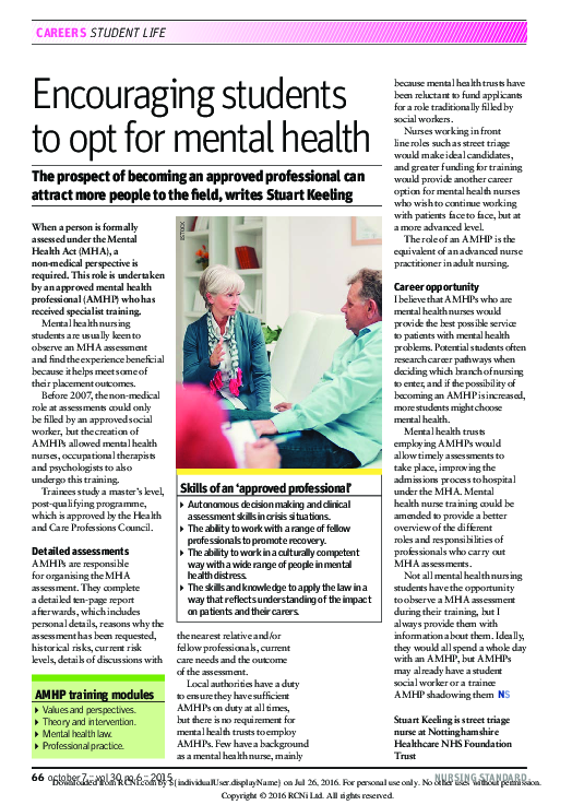 (PDF) Student life - Encouraging students to opt for mental health