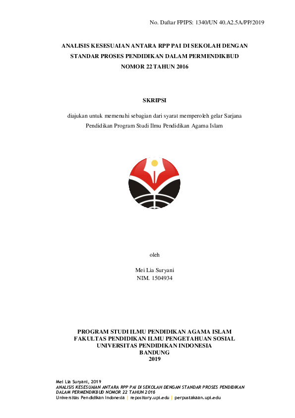 (PDF) Analisis Kesesuaian Antara RPP Pai DI Sekolah Dengan Standar Proses Pendidikan Dalam ...