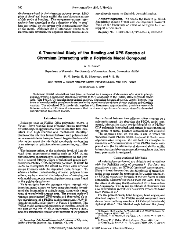 (PDF) A theoretical study of the bonding and XPS spectra of chromium ...