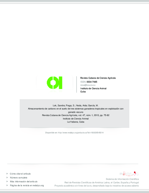 (PDF) Almacenamiento de carbono en el suelo de tres sistemas ganaderos ...