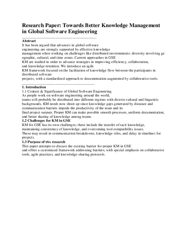 (PDF) Towards Better Knowledge Management in Global Software Engineering
