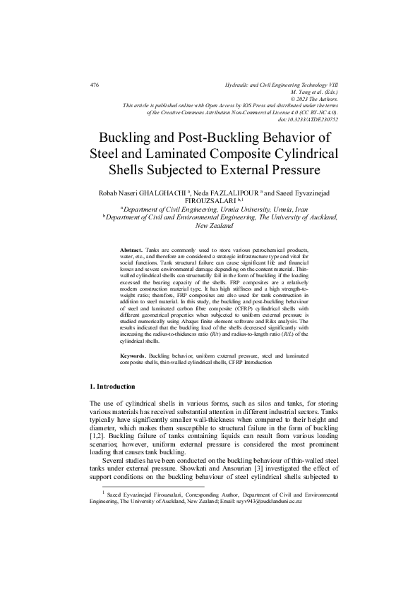 (PDF) Buckling and Post-Buckling Behavior of Steel and Laminated ...