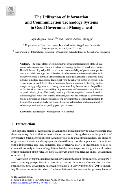 (PDF) The Utilization of Information and Communication Technology ...