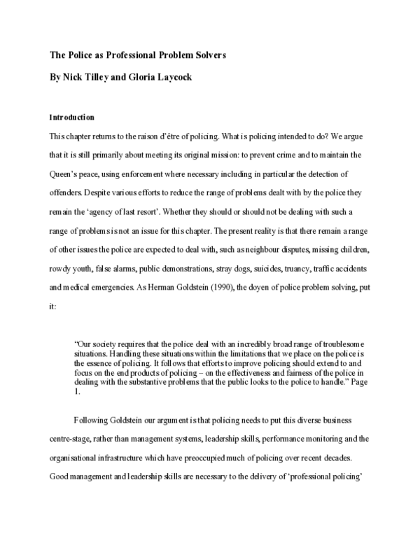 (PDF) Police as professional problem solvers[1]