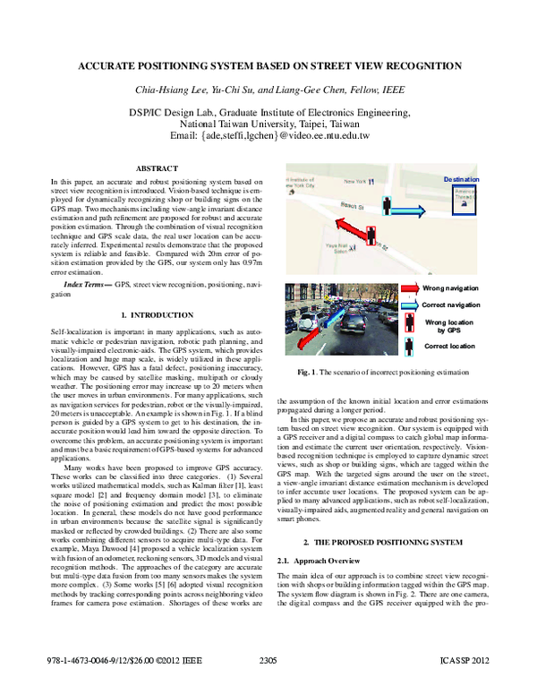 (PDF) Accurate positioning system based on street view recognition