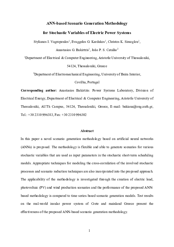 (PDF) ANN-based scenario generation methodology for stochastic ...