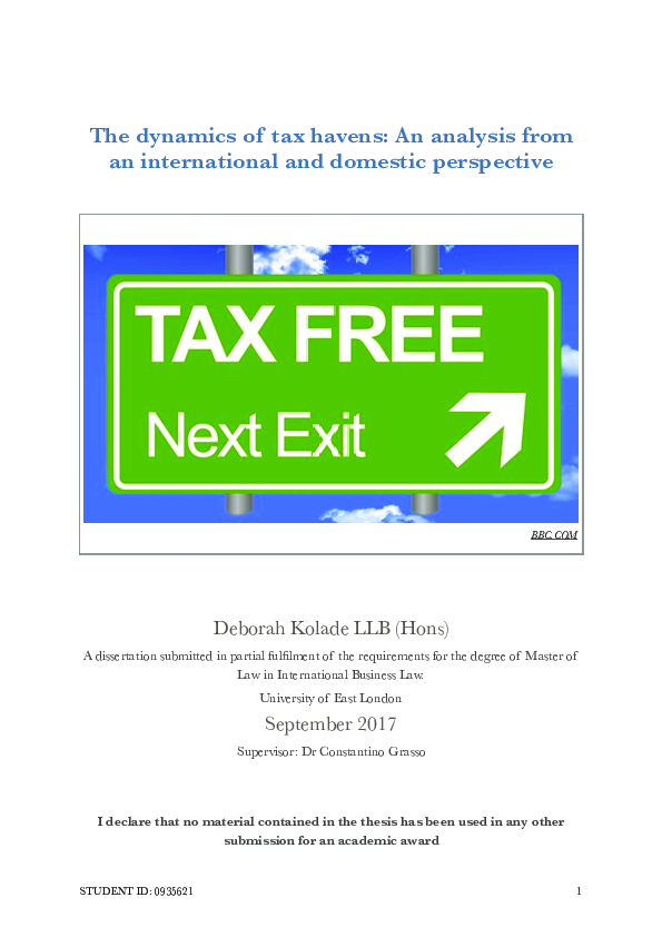 (PDF) The dynamics of tax havens: An analysis from an international and ...