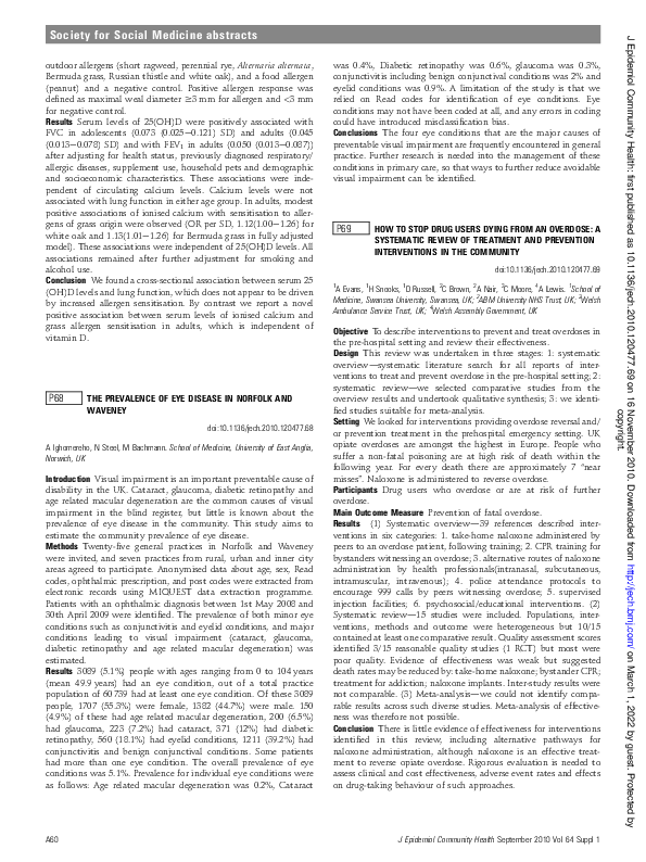 (PDF) P69 How to stop drug users dying from an overdose: a systematic ...