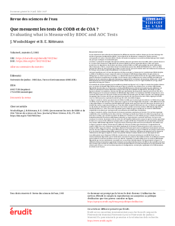 (PDF) Que mesurent les tests de CODB et de COA