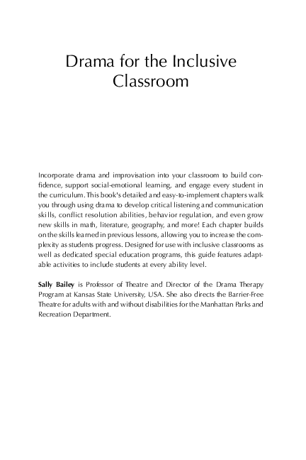 (PDF) Drama for the Inclusive Classroom