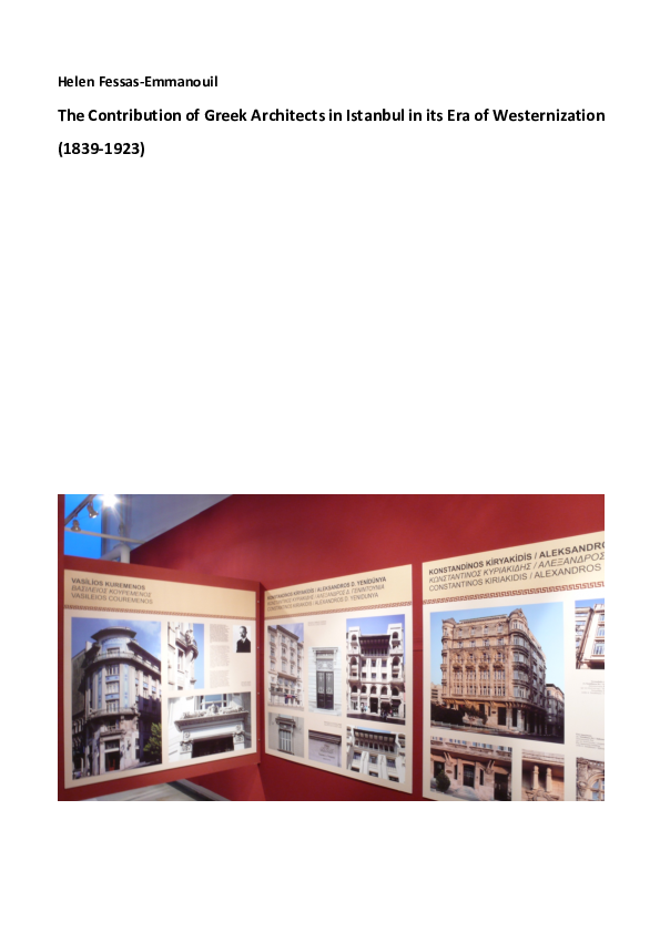 (PDF) The Contribution of Greek Architects in Istanbul in its Era of ...