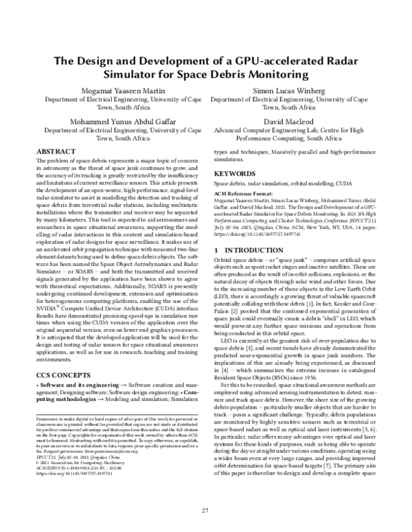 (PDF) The Design and Development of a GPU-accelerated Radar Simulator ...